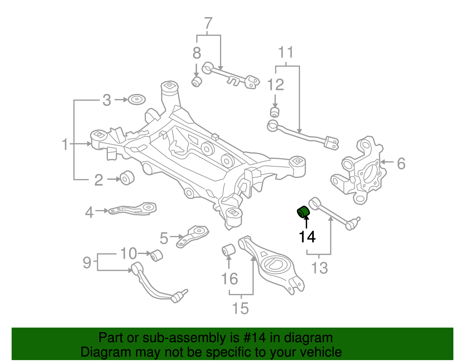 2009-2014 Hyundai Genesis Suspension Control Arm Bushing 55258-3M000 ...