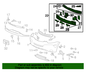 2008-2015 GM Front Bumper Impact Bar 22887091 GM | GMPartsDirect.com