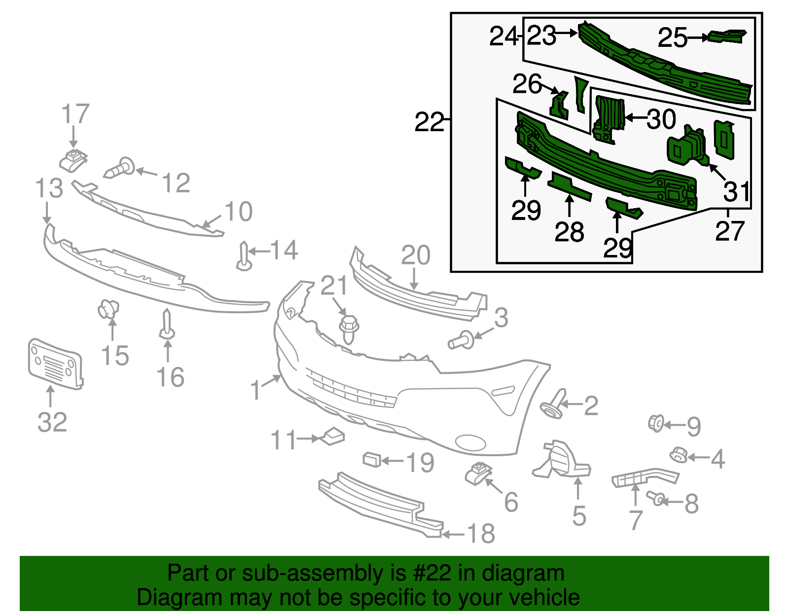 22887091 - Front Bumper Impact Bar - 2008-2015 GM | World Parts Direct