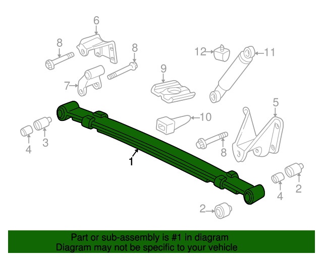 2005-2009 Mazda Leaf Spring 1FAB-28-010 | Mazda Parts Advantage