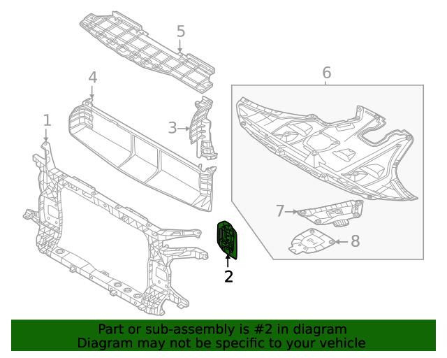 2022 Hyundai Tucson Radiator Support Bracket 64585-CW000 | QuirkParts