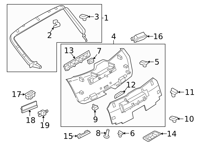 95B-867-973-B-7N0 - Liftgate Trim 2015-2021 Porsche Macan ...