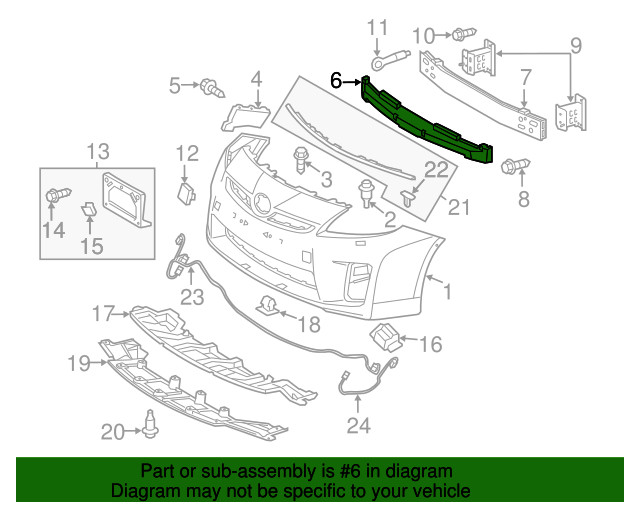 2010-2011 Toyota Prius Bumper Impact Absorber 52611-47050 | Toyota ...