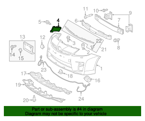 2010-2015 Toyota Side Retainer 52115-47041 | OEM Parts Online