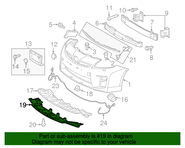 2010-2015 Toyota Valance Panel 76851-47030 | AutoNationParts.com