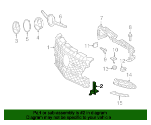 172-885-02-16 - Grille Assembly Bracket 2012-2016 Mercedes-Benz ...