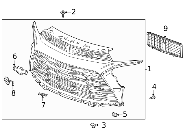 2021-2023 Chevrolet Trailblazer Front Grille (Replaces 42752110 ...