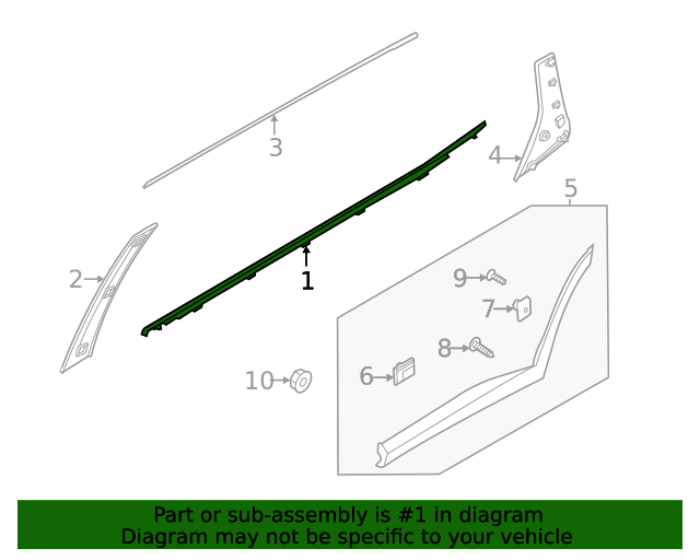 83220-S8000 - Door Belt Molding 2020-2023 Hyundai Palisade ...