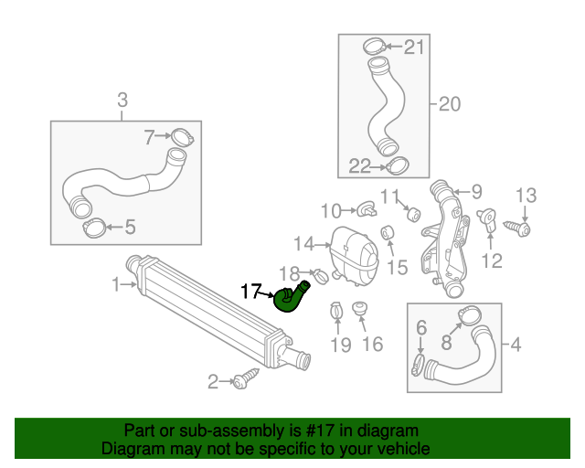 2012-2018 Audi Turbocharger Inter-Cooler Hose 4G0-145-832 | OEM Parts ...