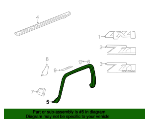 2014-2019 GMC Anthracite Passenger Side Rear Fender Molding 22775553 GM ...