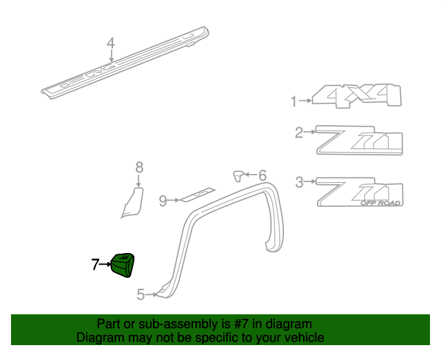 2014-2019 GMC Anthracite Rear Driver Side Tire Front Air Deflector ...