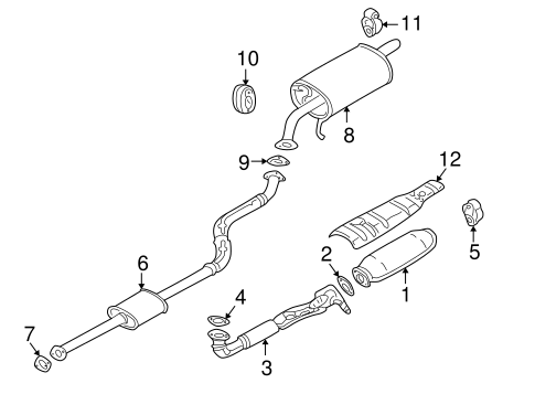 Exhaust Components for 2004 Mitsubishi Lancer | Mitsubishi Parts Warehouse