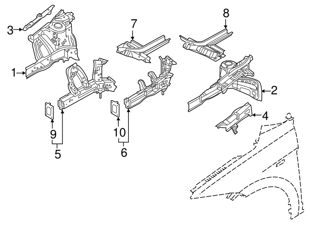 2017-2020 Hyundai Elantra Rail Assembly 64620-F2000 | OEM Parts Online