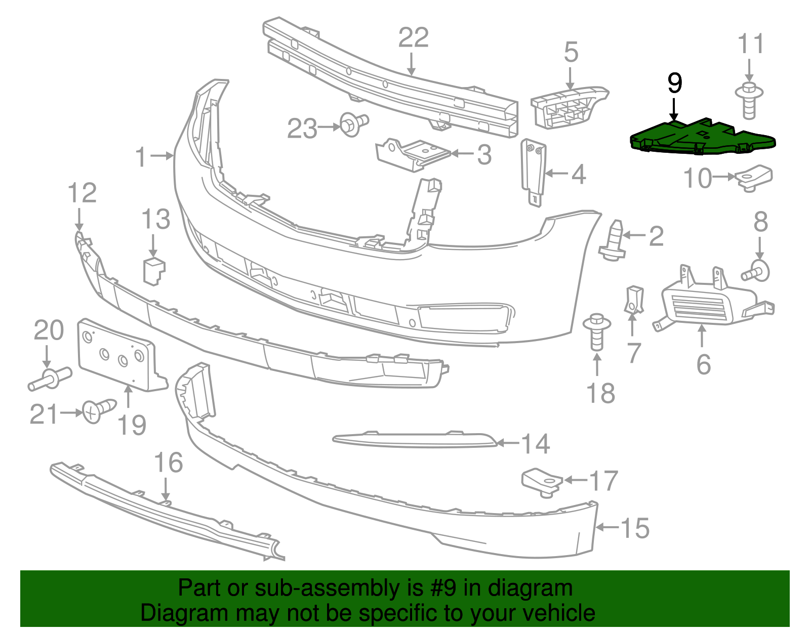 2015-2020 Chevrolet Passenger Side Front Bumper Outer Front Filler ...