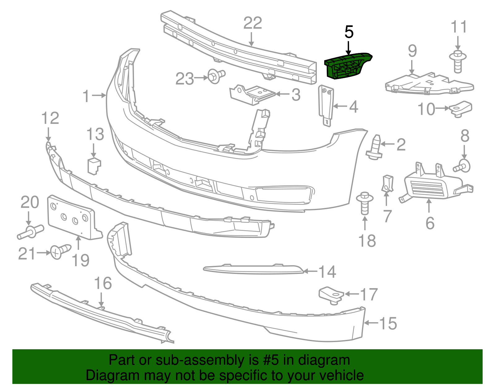 2015-2020 Chevrolet Guide,Frt Bpr Fascia 22806322 | GM Parts Center