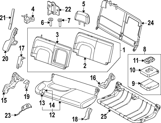 2022-2024 Nissan Frontier Headrest Guide 87602-9BU0C | OEM Parts Online