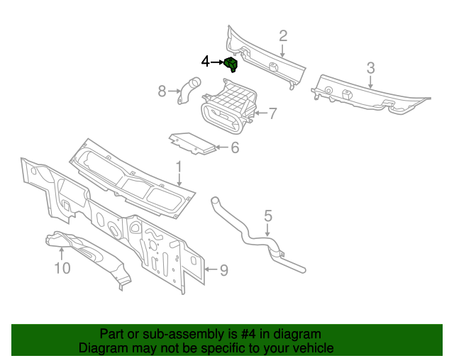 2014-2024 Ram Cowl Grille Cap 68134626AA | Mopar Parts Canada