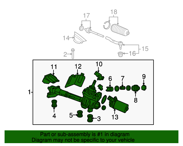53601-TM8-A03 - Steering Gear 2010-2014 Honda Insight | Honda Parts Online