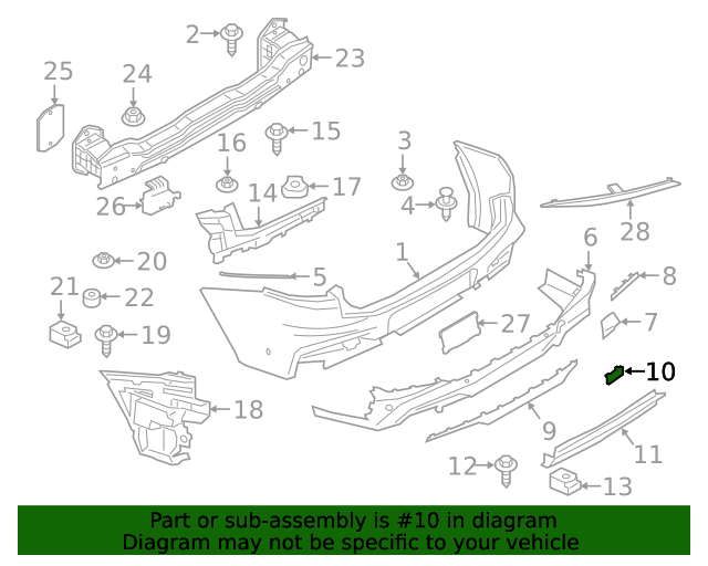 Genuine BMW 51-12-8-089-504 | Grille Cover, Rear (M) | FREE Shipping on ...
