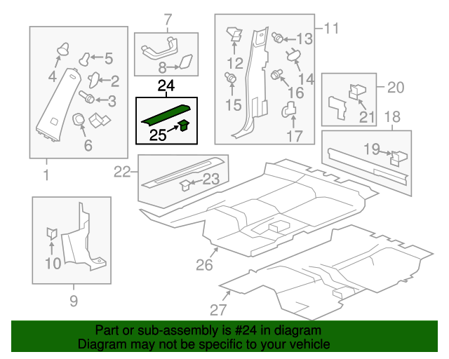 2007-2013 GM Light Cashmere Rear Passenger Side Door Sill Trim Plate ...