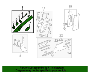 23202669 GM Light Titanium Driver Side Windshield Garnish Molding | GM ...