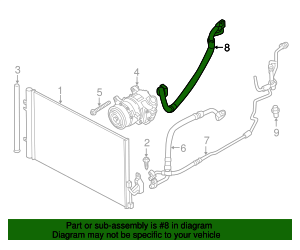 64539382722 - 2016-2019 BMW A/C Refrigerant Suction Hose (64-53-9-382 ...