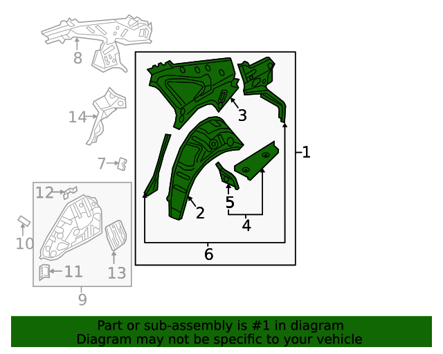 2019-2023 Volkswagen Jetta Inner Panel Assembly 17A-809-603-A | OEM ...