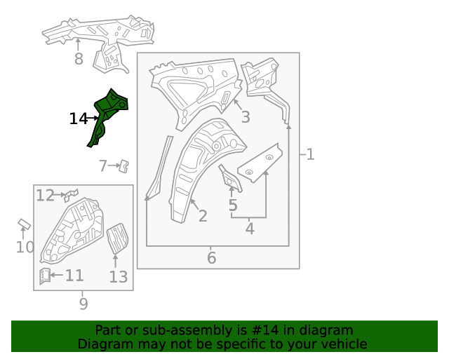 2019-2023 Volkswagen Jetta Inner Brace 5Q0-802-951-S ...