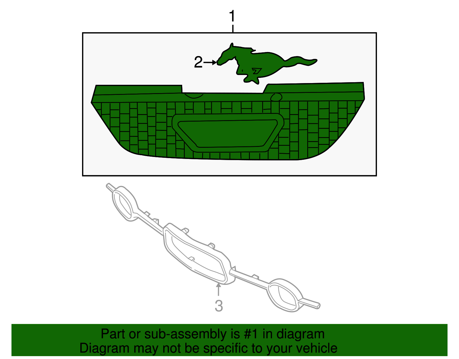 2005-2008 Ford Mustang | Grille | 6R3Z-8200-AA | Walls' Ford Parts