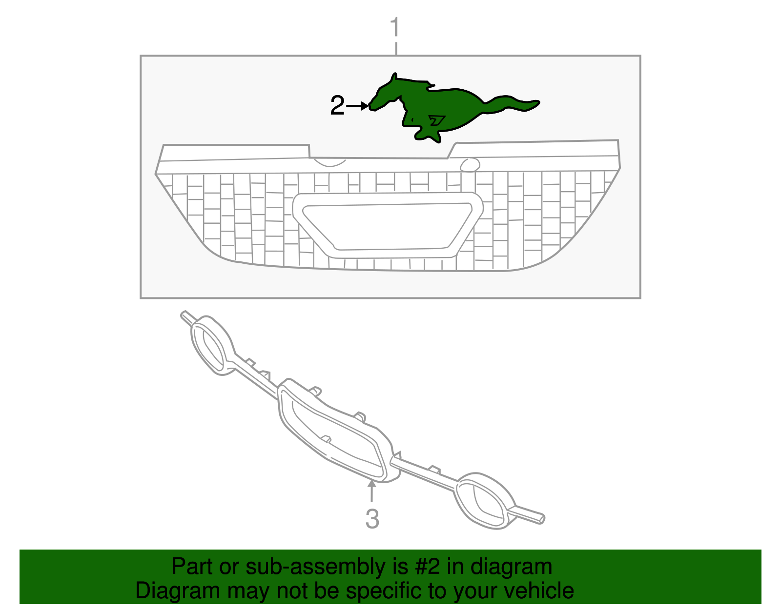 2005-2009 Ford Mustang | Medallion | 5R3Z-8A224-AA | Walls' Ford Parts