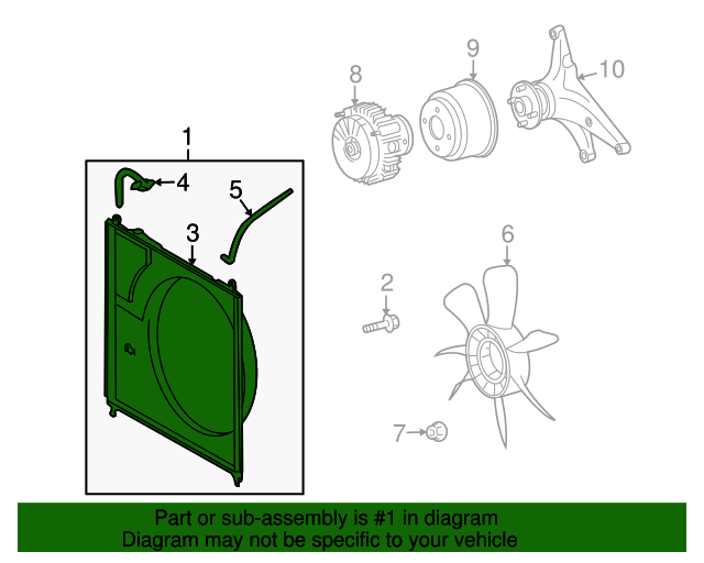 16711-0S011 - Shroud Assembly - 2007-2022 Toyota | OEM Genuine Toyota Parts