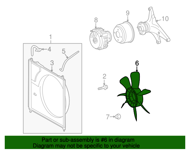 16361-38020 - Fan Blade 2007-2022 Toyota | Longo Toyota Parts