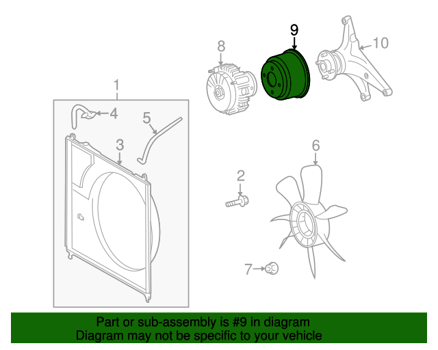 Toyota Fan Pulley Part# 1637138010 | Toyota Of Colorado Springs Parts