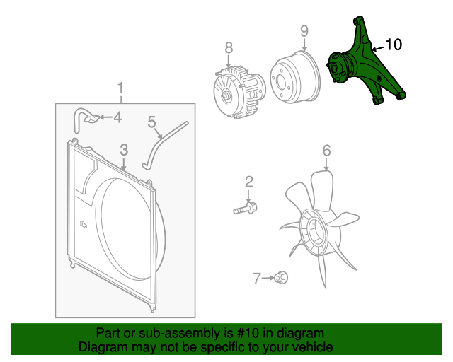 2007-2022 Toyota Fluid Coupling Bracket 16380-0S010 | Toyota San Diego ...