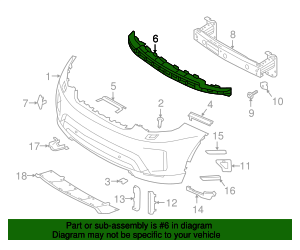 LR083117 - Bumper Cover Support Rail 2017-2022 Land Rover Discovery ...