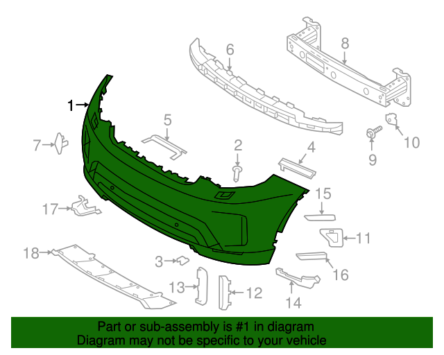 2017-2019 Land Rover Discovery Bumper Cover LR082825 | JaguarParts.com