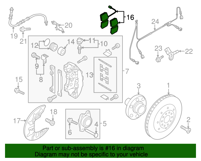 8T0-698-151-D - Brake Lining 2013-2015 Audi RS5 | Audi OEM Parts