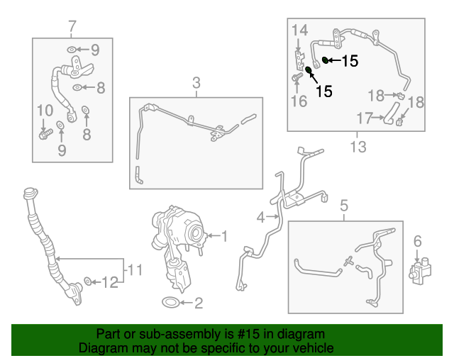 2016-2021 GM Turbocharger Oil/Coolant Pipe Gasket 12662184 | GM Parts ...