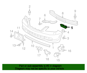 71198-SHJ-A00 - 2005-2010 Honda Odyssey - Spacer L Front Bumper Side ...
