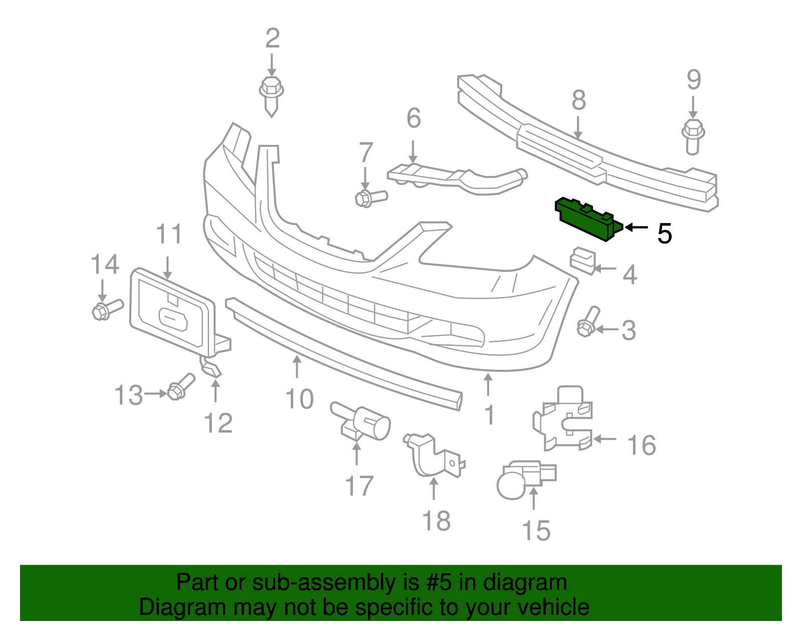71198-SHJ-A00 - 2005-2010 Honda Odyssey - Spacer L Front Bumper Side ...