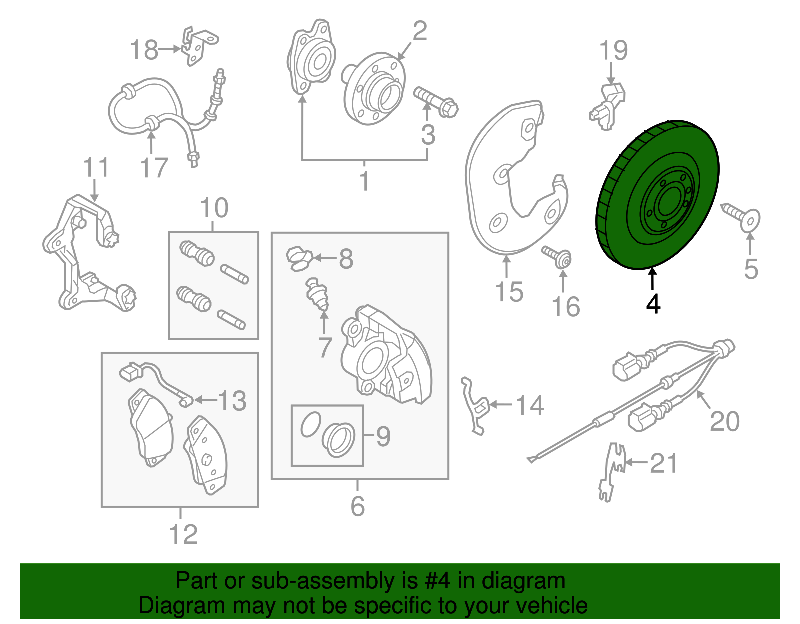 2013-2017 Audi Disc Brake Rotor 4G0-615-301-AF | Audi USA Parts