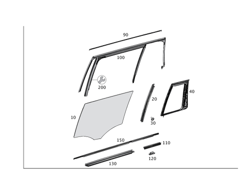 Rear Door Window System for 2013 Mercedes-Benz GL 450 | Mercedes-Benz ...