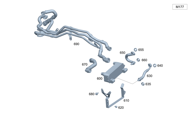167-500-11-01 - Transmission Oil Cooler Line 2021-2024 Mercedes-Benz ...