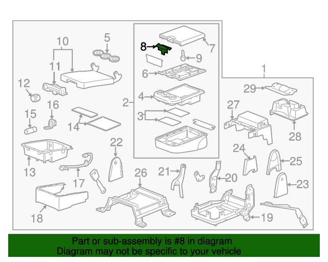 Armrest Asm,F/Flr Cnsl Ebony - GM (19328715) | GM Parts Center