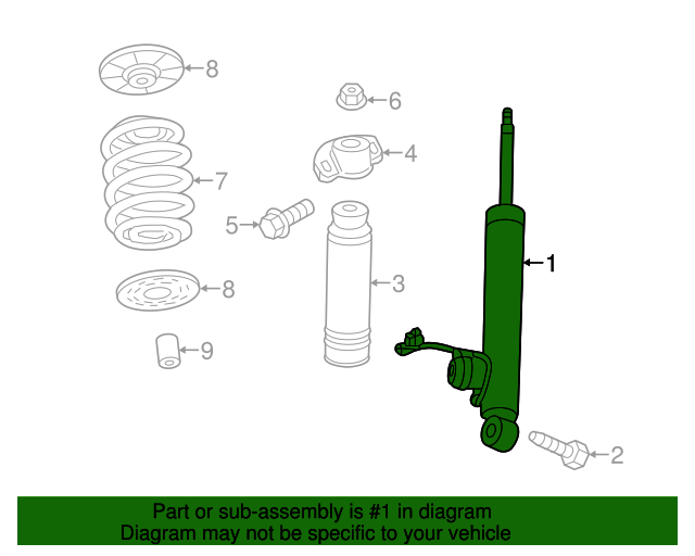 2014-2016 Cadillac ELR Rear Spring Assisted Shock Absorber Kit 22888768 ...