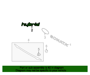 2011-2015 Hyundai Sonata Deck Lid Emblem 86300-4R100 | HyundaiOEMPart.com