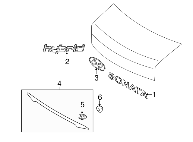 2011-2015 Hyundai Sonata Deck Lid Finish Panel 87310-3S000 | OEM Parts ...