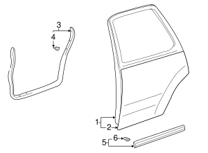 67887-0C020 - Door Seal 2001-2007 Toyota Sequoia | AutoNation Parts