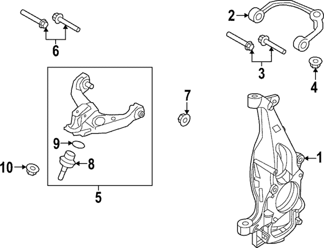 2022-2024 Ford F-150 Lightning Knuckle NL3Z-3K185-C | TascaParts.com