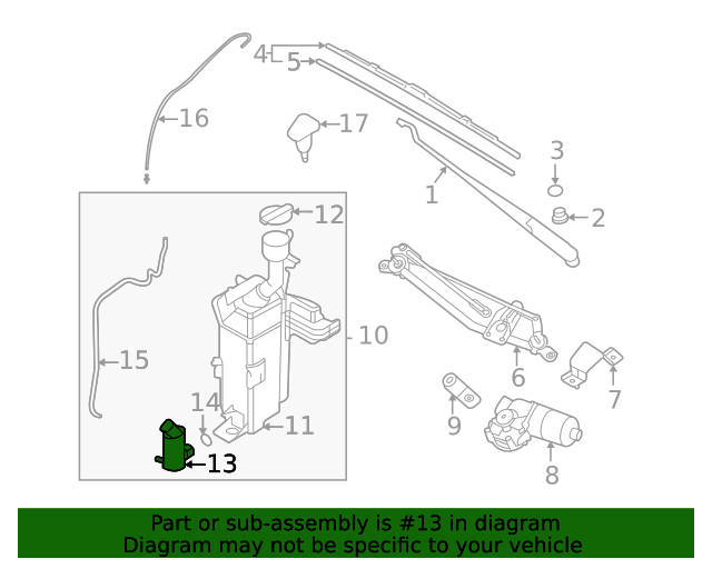 98510-G8000 - Windshield Washer Pump 2018-2024 Hyundai ...
